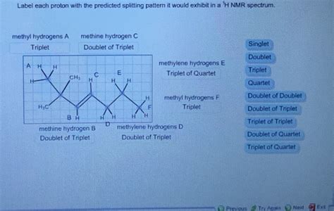 solved label each proton with the predicted splitting