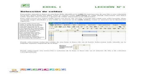 excel i lecciÓn n° 3 · excel i lecciÓn n° 3 para seleccionar un rango