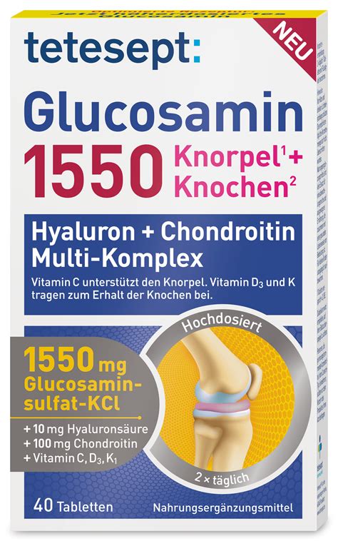ტეტესეპტი გლუკოზამინი 1550 Tetesept Glucosamin მედიკამენტები Vidal Ge