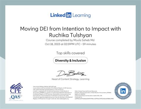 Just Finished The Course “moving Dei From Intention To Impact With