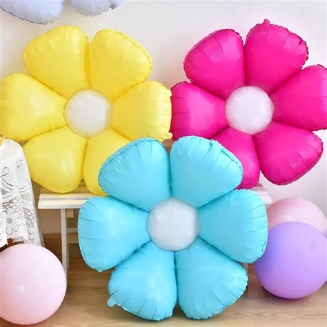 Belon Bunga Pastel Daisy Flower Foil Balloons Shopee Malaysia
