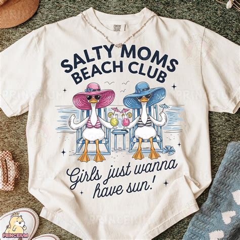 Salty Moms Beach Club Sublimation Design Girls Just Wanna Have Sun