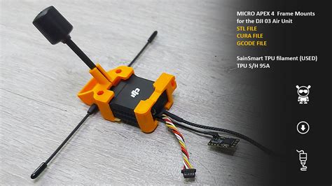 3d File Micro Apex 4 Frame Mounts Dji 03 Air Unit Gps Mounting Digital Download Only ・3d