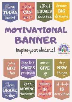 Motivational Classroom Banner Positive Affirmations Printable