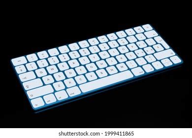 Modern Blue Aluminum Computer Keyboard Isolated Stock Illustration Shutterstock