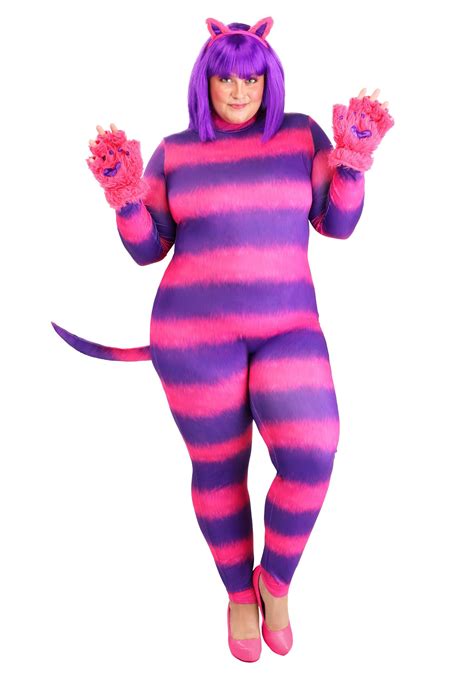 Womens Plus Size Sexy Cheshire Cat Bodysuit Costume Cheshire Cat