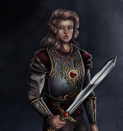 Art Oc Rhys Elf Fighter Rdnd
