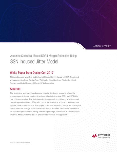 accurate statistical based ddr4 margin estimation using ssn induced jitter model pdf asset page