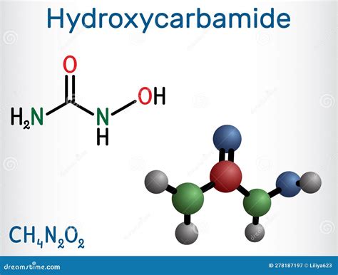 Hydroxycarbamide Hydroxyurea Molecule It Is Antimetabolite Drug To Treat Sickle Cell Anemia