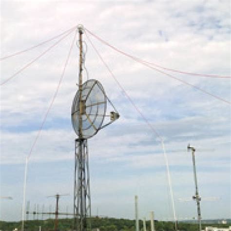 inverted v wire switched beam array antenna on the roof platform the