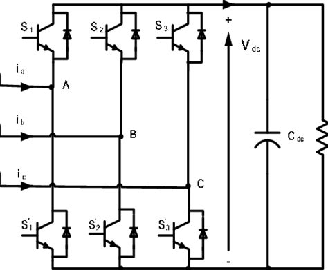 Circuit diagram of a three-phase PWM AC-DC voltage source converter ...