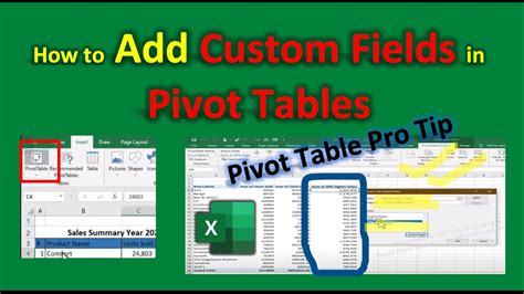 Custom Fields In Pivot Table Pivot Table Pro Tips Pivot Tables In