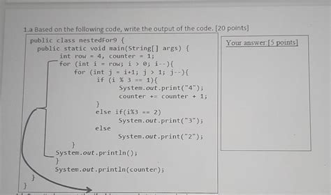 Solved 1a Based On The Following Code Write The Output Of