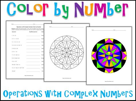 Operations With Complex Numbers Color By Number Teaching Resources