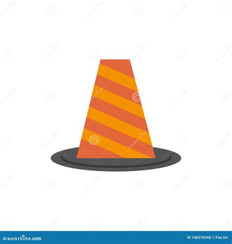 Cone Protection Road Roadblock Stop Warning Flat Color Icon Vector Icon Banner Template