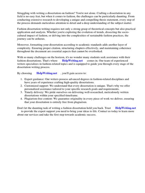 Fashion Dissertation Proposal Examples Pdf Thesis Fashion