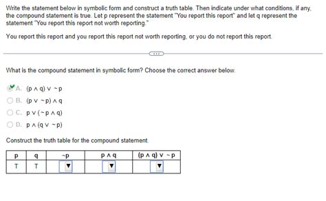 solved write the statement below in symbolic form and