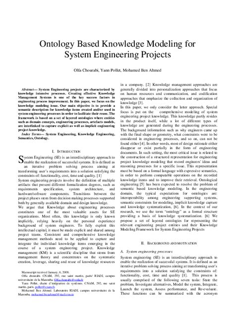 Pdf Ontology Based Knowledge Modeling For System Engineering Projects Pdf Ontology Based Knowledge Modeling For System Engineering Projects