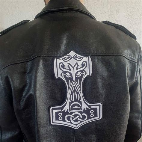 Mjolnir Iron On Patch Large Vkngjewelry