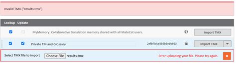 Invalid TMX Import Error Issue Matecat MateCat GitHub