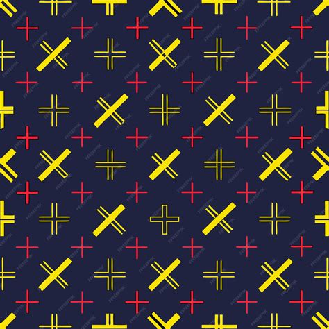 Premium Vector Minimalist Vector Seamless Pattern With Thin Lines Tiny Squares Crosses