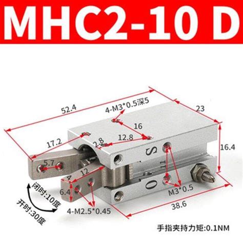 angular air gripper claw pneumatic cylinder robot gripper mhc2 series