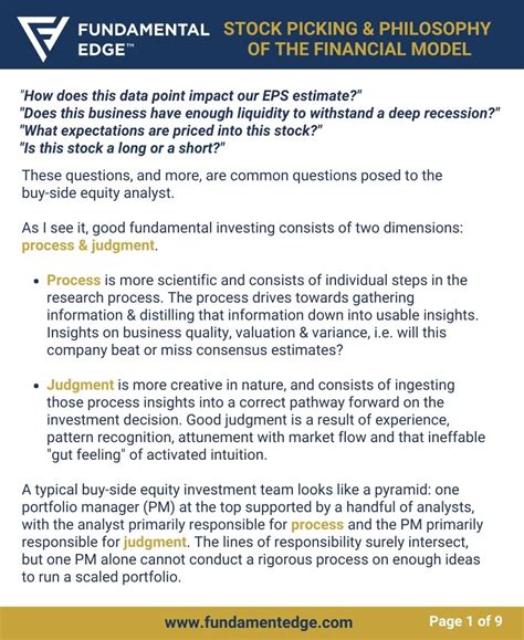 Brett Caughran On Twitter STOCK PICKING PHILOSOPHY OF THE FINANCIAL