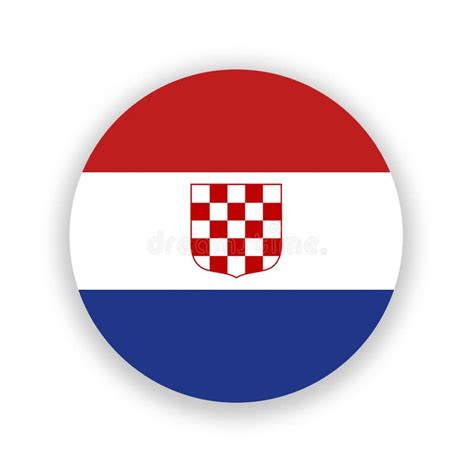 Croatia National Flag In Circle Shape Isolated Stock Illustration