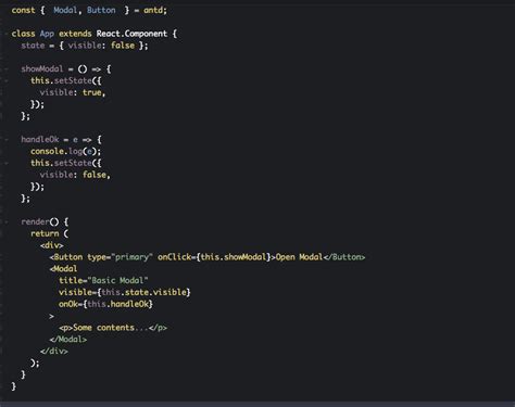 Javascript React使用antd里的modal的时候如何动态引入加载组件呢？ Segmentfault 思否