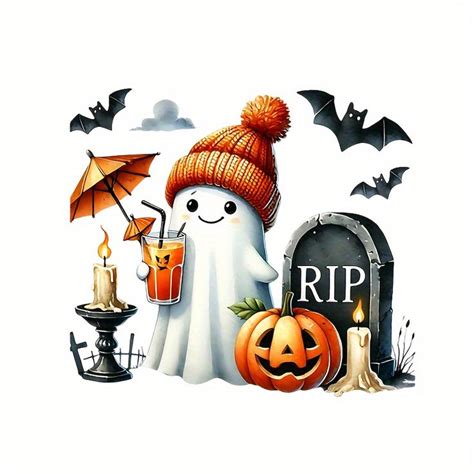 Temu｜할로윈 귀여운 귀신 앱리케 패치 만화 테마 다림질 Diy 옷 티셔츠 후드티 배낭 배낭 베개 커버 스웨트셔츠 더플 백 다양한 스타일 혼합 색상