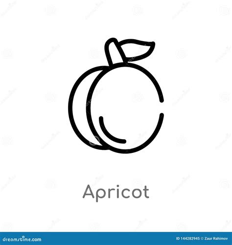Outline Apricot Vector Icon. Isolated Black Simple Line Element ...