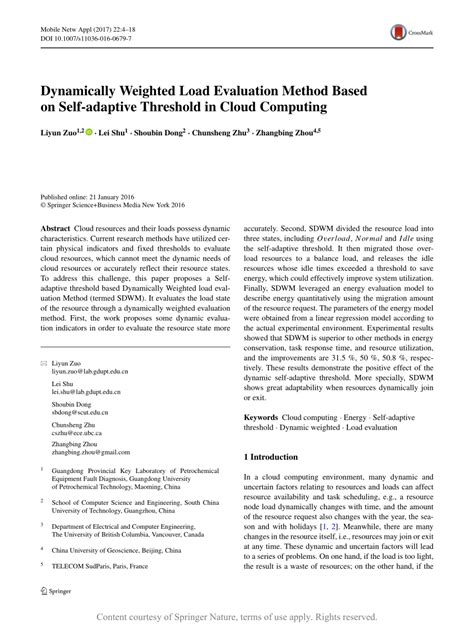 Dynamically Weighted Load Evaluation Method Based On Self Adaptive