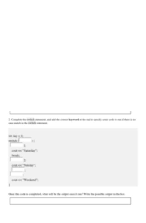 SOLUTION C Program Flow Of Control On Switch Case Statement Answer Sheet Studypool