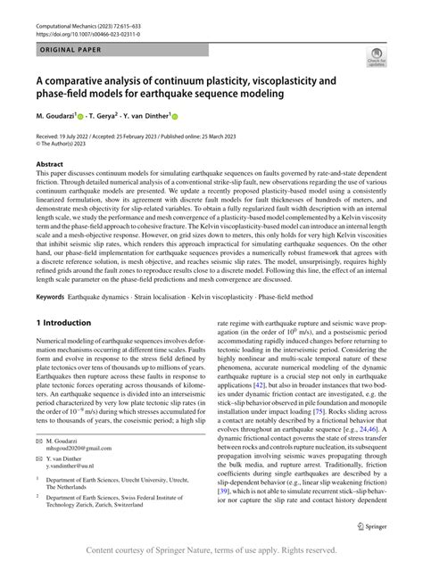 Pdf A Comparative Analysis Of Continuum Plasticity Viscoplasticity And Phase Field Models For