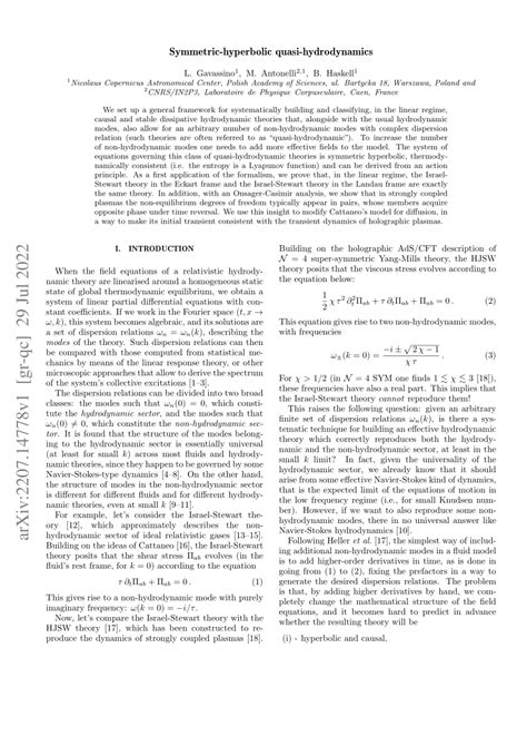 Pdf Symmetric Hyperbolic Quasi Hydrodynamics
