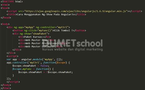 Cara Menggunakan Ng Show Pada Angularjs Kursus Web Design Private