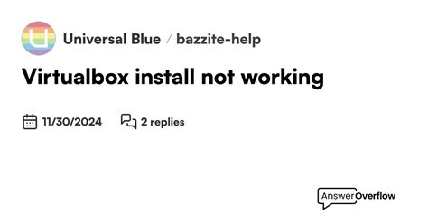 Virtualbox Install Not Working Universal Blue