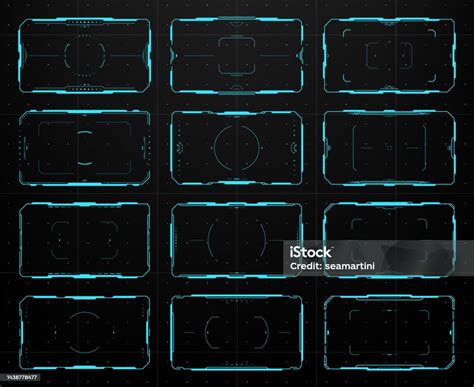 Hud Ui Interface Aim Control Target Frames Set Stock Illustration Download Image Now Border