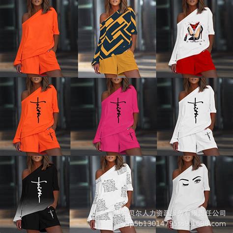 여성 슬랜디드 숄더 캐주얼 반바지 2 종 세트 2022 신상 Aliexpress