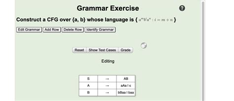 solved construct a cfg over {a b} whose language is