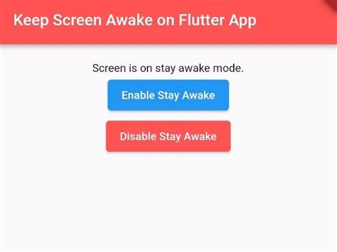 How To Keep App Screen Awake In Flutter App How To Stay Awake App Awake