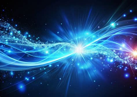 Dynamic Blue Energy Flow Abstract Visualizing Energetic Particles And Glowing Streams For Modern