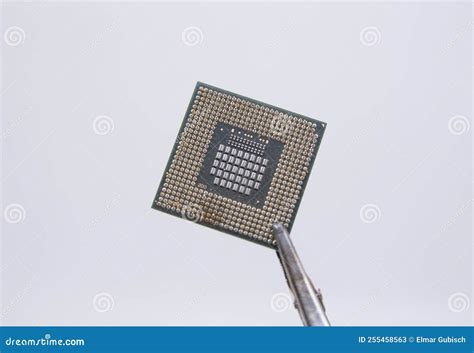 A Computer Chip Microchip Or Integrated Circuit Stock Image Image Of