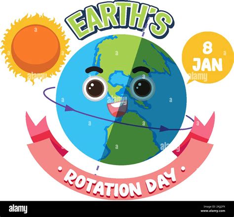 Earth Rotation Day Banner Design Illustration Stock Vector Image And Art