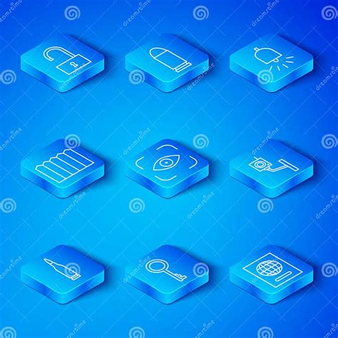 Set Line Bullet Eye Scan Old Key Security Camera Ringing Alarm Bell