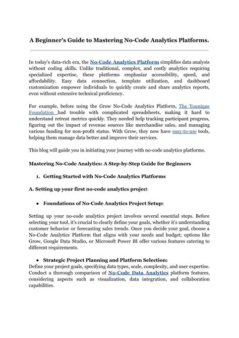 Ppt A Beginners Guide To Mastering No Code Analytics Platforms
