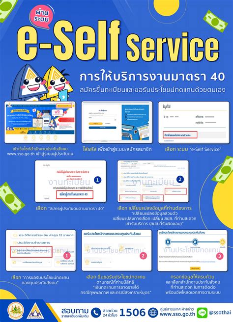 ประกันสังคม เพิ่มความสะดวกบริการผู้ประกันตนมาตรา 40 ผ่านระบบ E Self Service ได้ด้วยตนเอง ไม่
