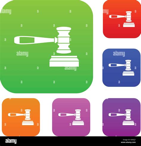 Judge Gavel Set Collection Stock Vector Image And Art Alamy