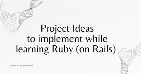 Lucian Ghinda On Linkedin Projects To Code While Learning Ruby And