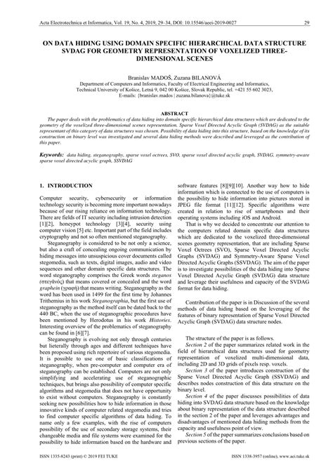 Pdf On Data Hiding Using Domain Specific Hierarchical Data Structure Svdag For Geometry